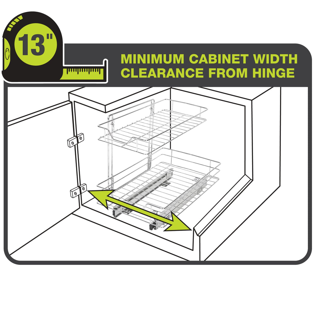 Sliding Pull Out Metal Cabinet Shelf - Multiple Sizes | Smart Design ...