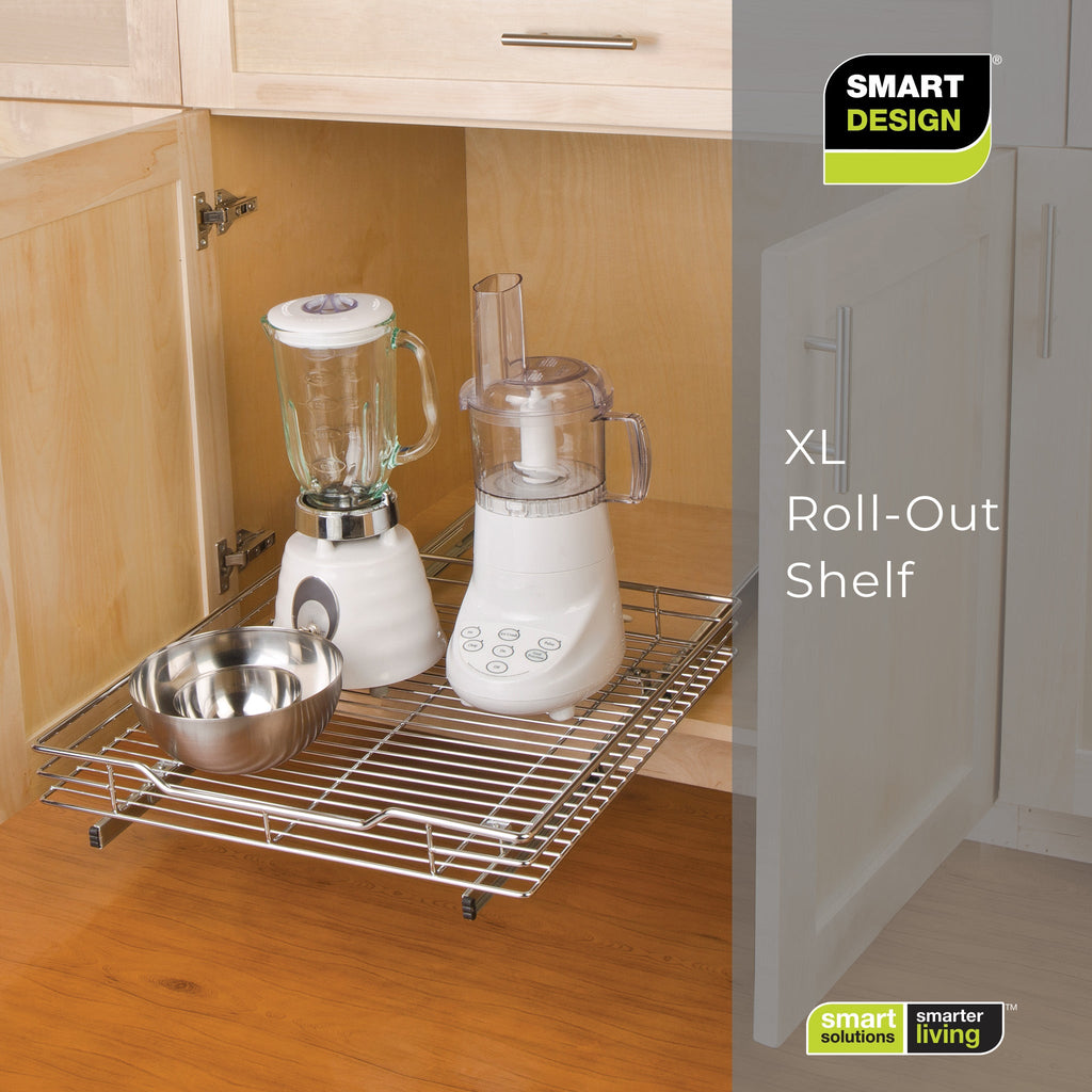 Sliding Pull Out Metal Cabinet Shelf - Multiple Sizes | Smart Design ...
