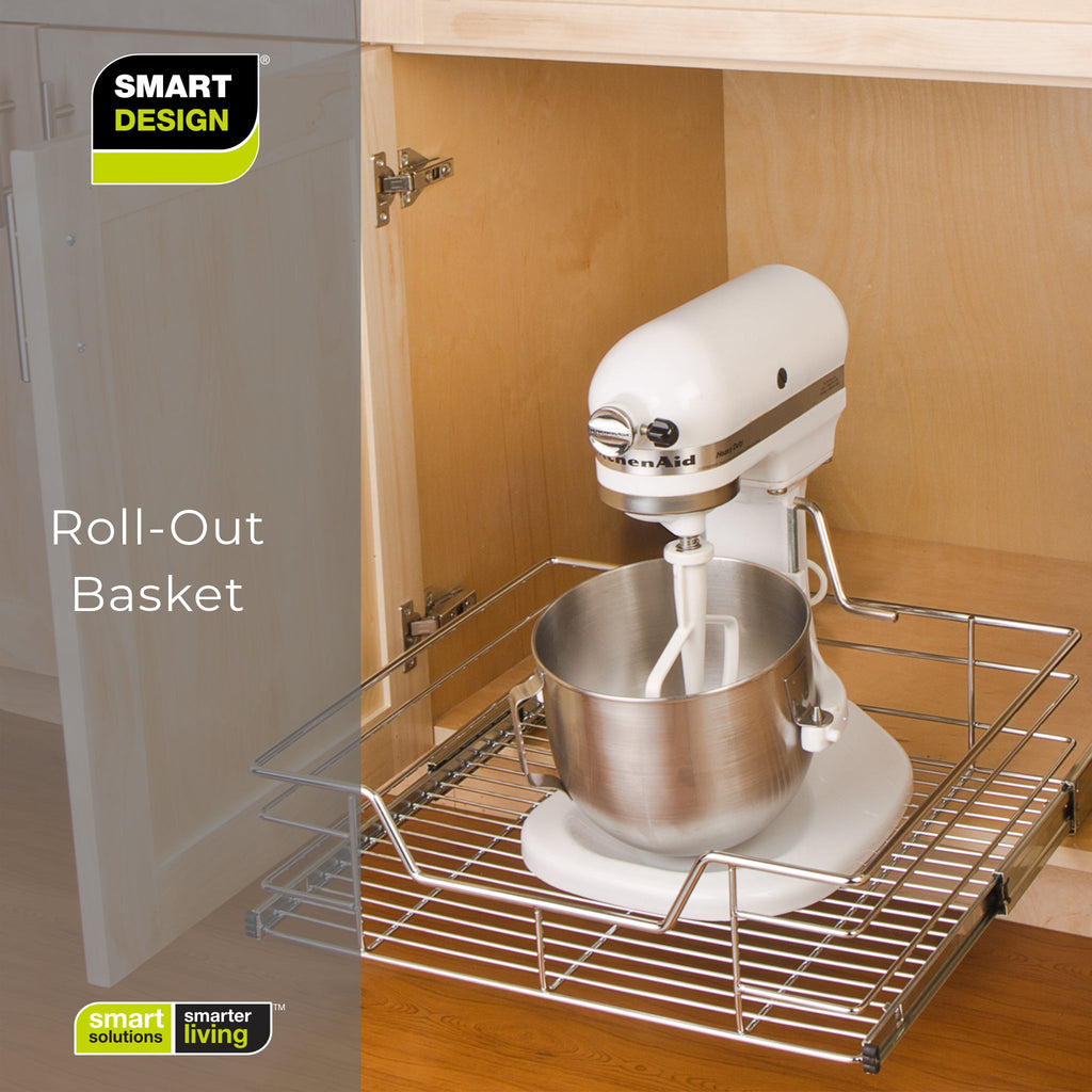 Sliding Pull Out Metal Cabinet Shelf - Multiple Sizes | Smart Design ...
