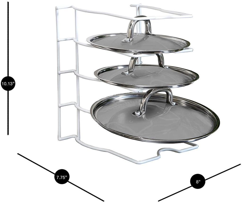 Bakeware and Lid Storage Rack with 4-Compartment Dividers | Smart ...