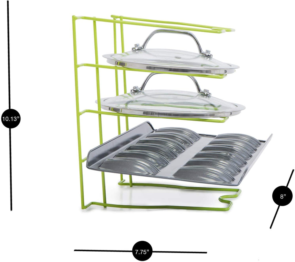 Bakeware and Lid Storage Rack with 4-Compartment Dividers | Smart ...