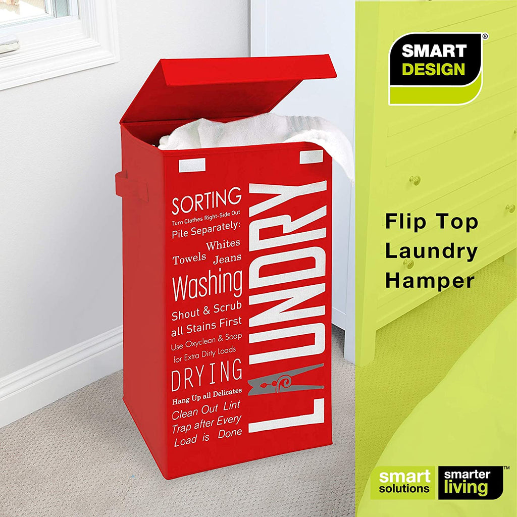 Foldable Laundry Hamper with Lid and Logo Design | Smart Design® Laundry