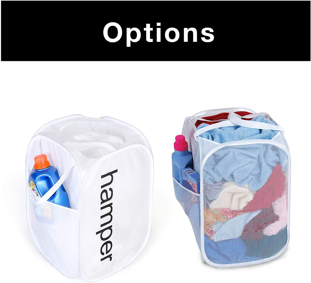 King Size Pop Up Laundry Hamper with Side Pocket and Handles - Holds 3 ...