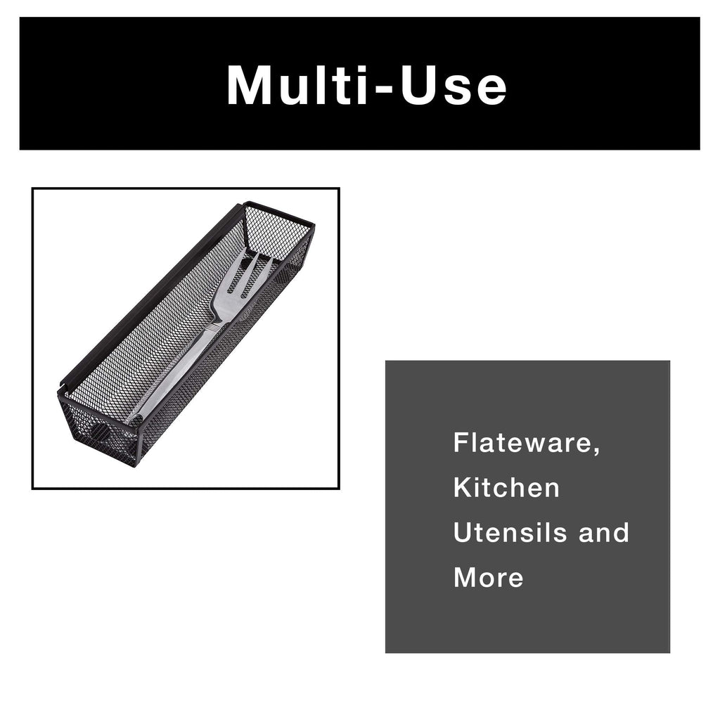 Metal Mesh Drawer Organizer - 12 x 3 Inch | Smart Design® Kitchen
