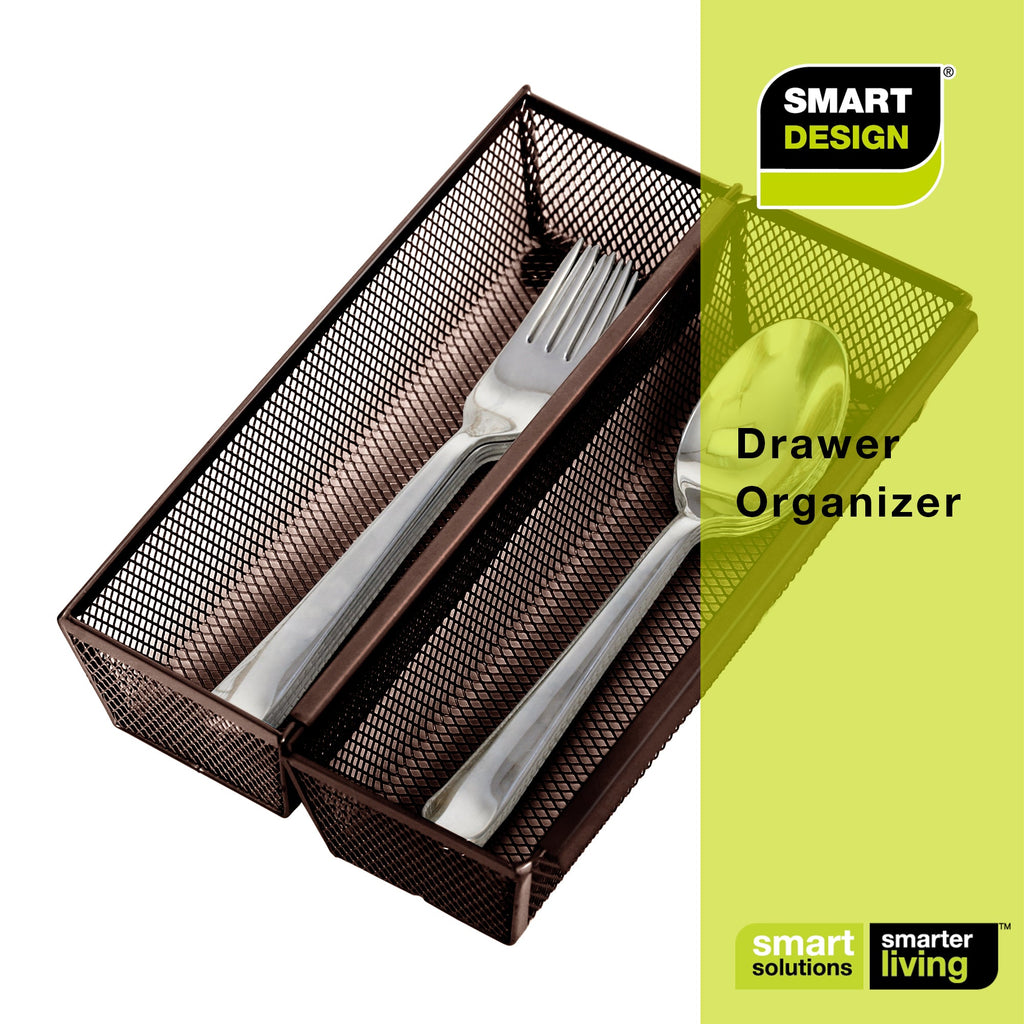 Metal Mesh Drawer Organizer - 9 x 3 Inch | Smart Design® Kitchen