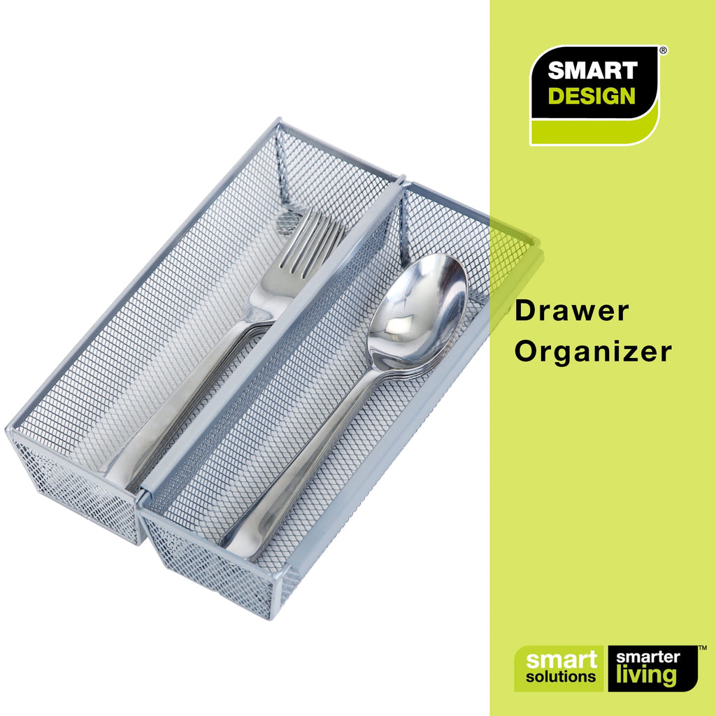 Metal Mesh Drawer Organizer - 9 x 3 Inch | Smart Design® Kitchen