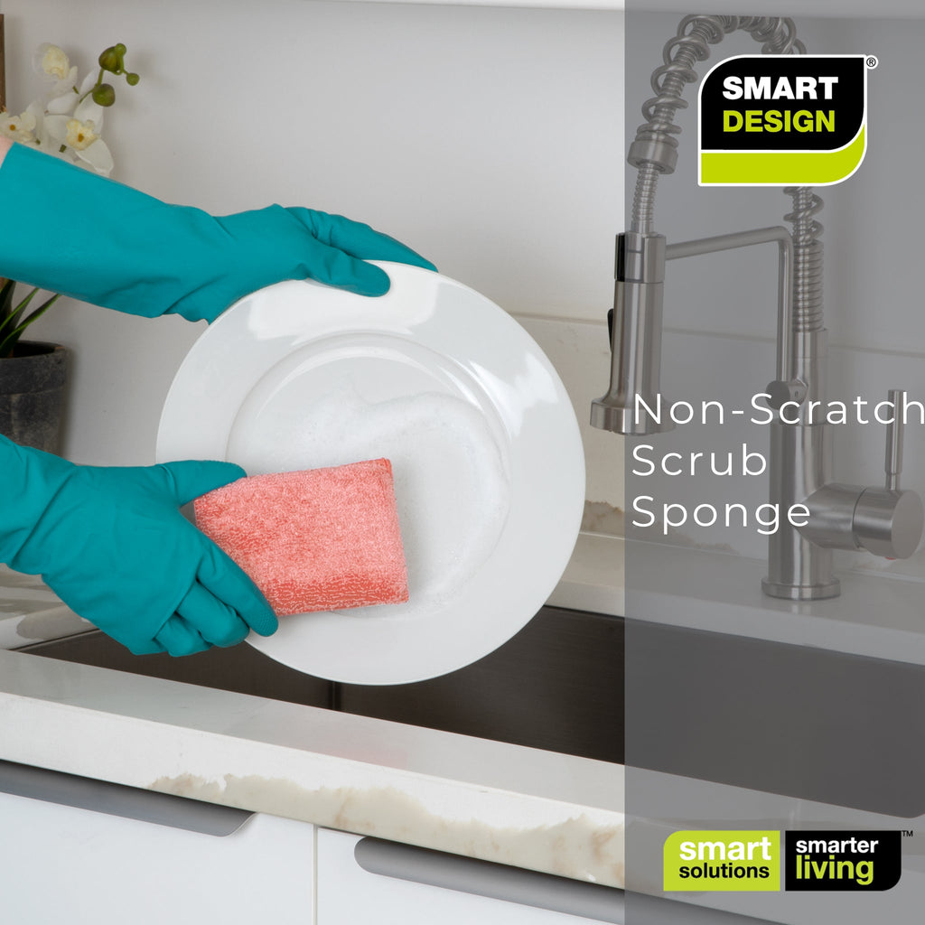 Non-Scratch Scrub Sponge with Bamboo Odorless Rayon Fiber | Smart ...