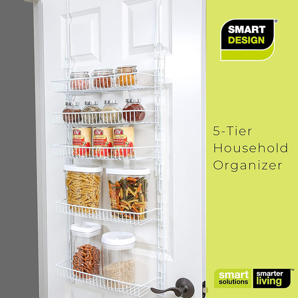 Over-The-Door Metal Wire Pantry Organizer Rack | Smart Design® Kitchen