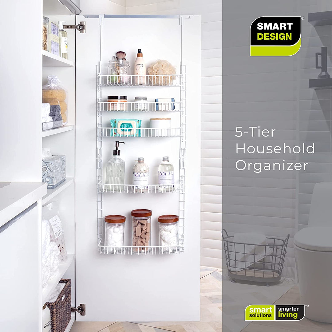 Over-The-Door Metal Wire Pantry Organizer Rack | Smart Design® Kitchen