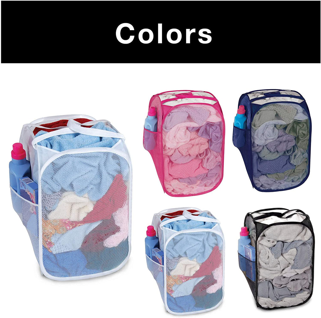 Pop-Up Laundry Hamper with Easy Carry Handles and Side Pocket | Smart ...