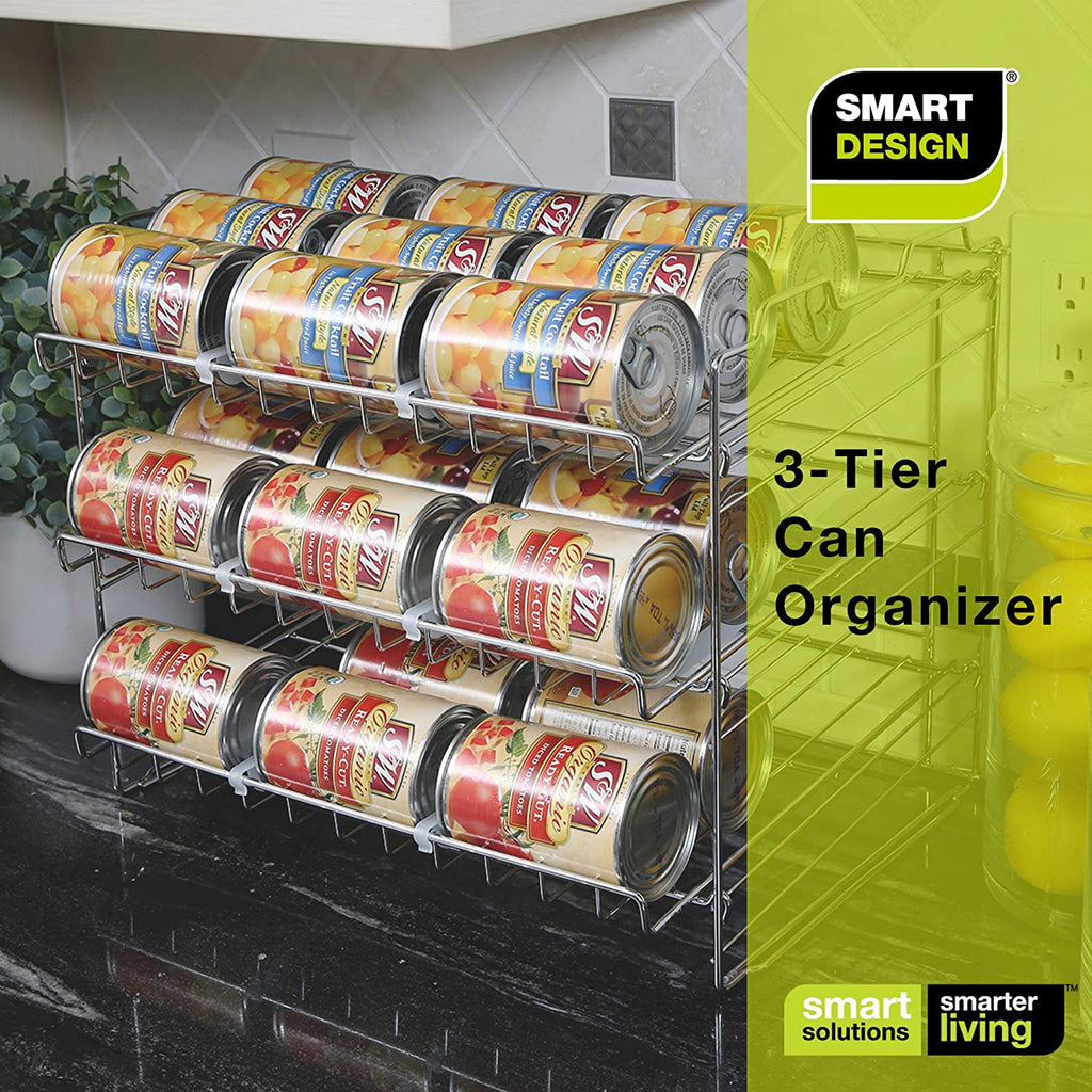 Premium 3-Tier Adjustable Can Rack Organizer - Set of 2 - Chrome ...