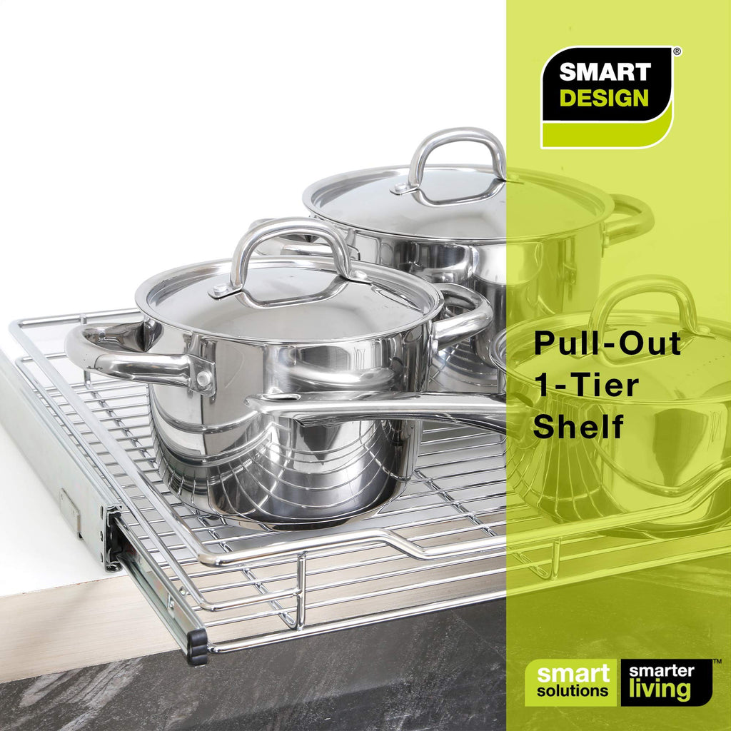 Sliding Pull Out Metal Cabinet Shelf - Multiple Sizes | Smart Design ...