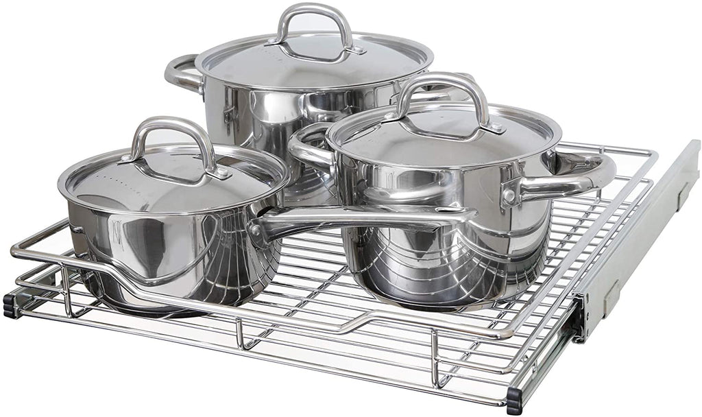 Sliding Pull Out Metal Cabinet Shelf - Multiple Sizes | Smart Design ...