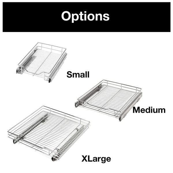 Sliding Pull Out Metal Cabinet Shelf - Multiple Sizes | Smart Design ...