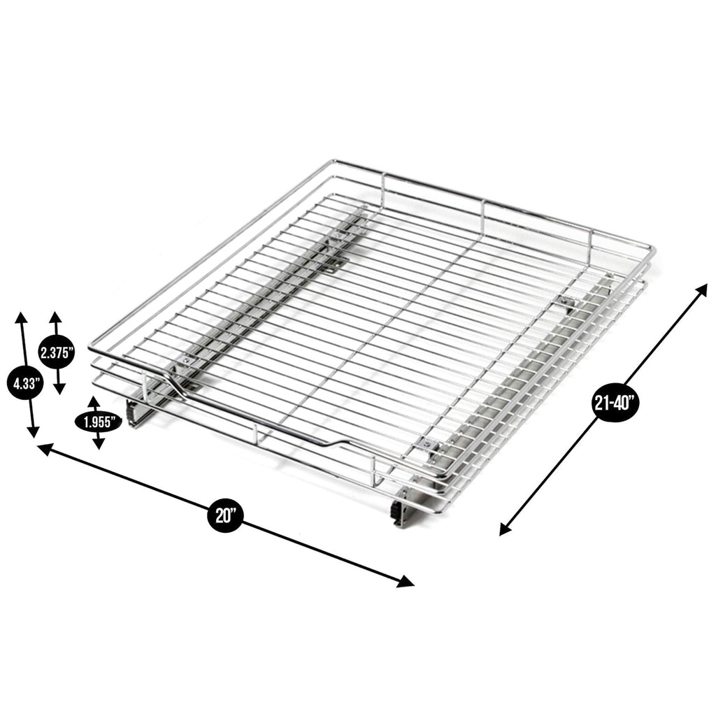 Sliding Pull Out Metal Cabinet Shelf - Multiple Sizes | Smart Design ...