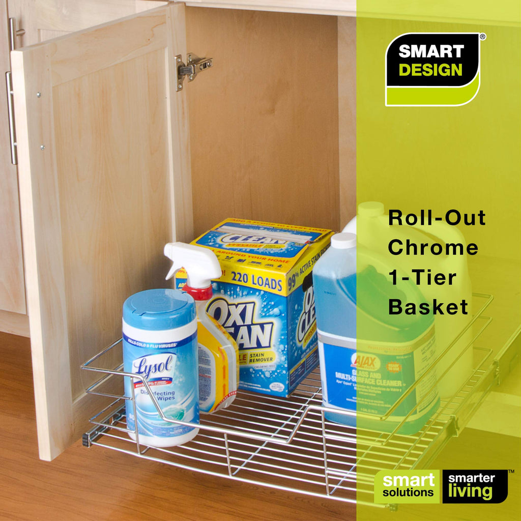 Sliding Pull Out Metal Cabinet Shelf - Multiple Sizes | Smart Design ...