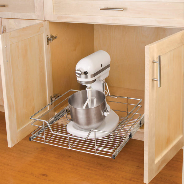 Sliding Pull Out Metal Cabinet Shelf - Multiple Sizes | Smart Design ...